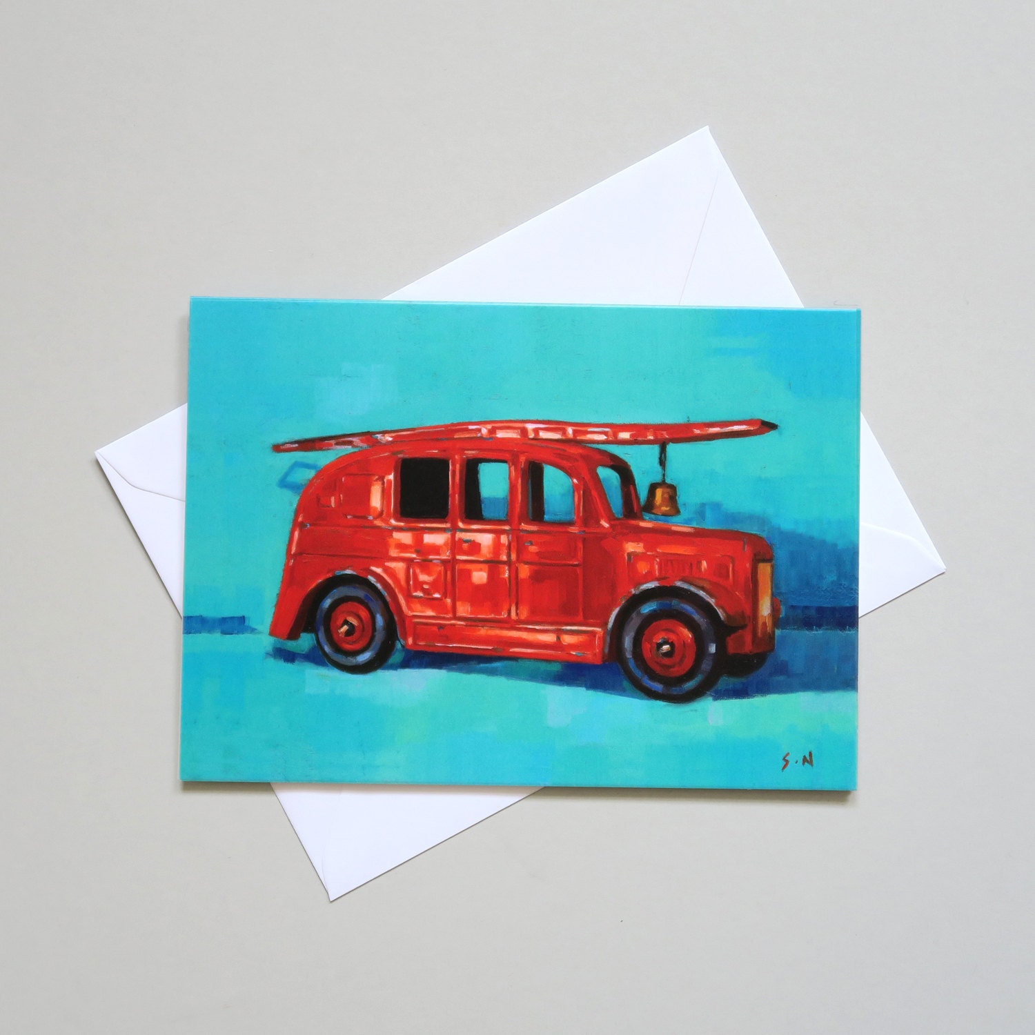 Dinky Streamline Fire Engine Card, Dinky Fire Engine, Fire Engine Card ...