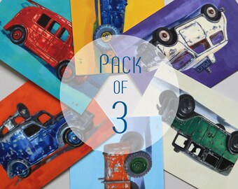 Pack of 12 VINTAGE TOY VEHICLE Greeting Cards, Greeting Card Set, Card ...