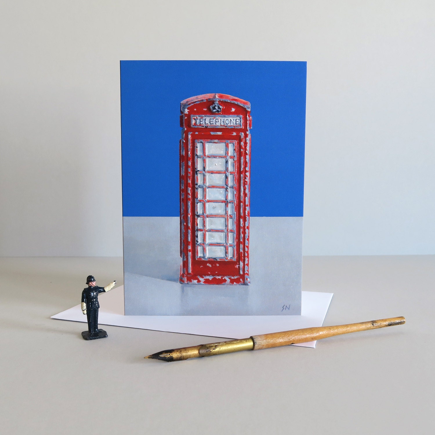 Telephone Box Card, Telephone Booth Card, Red Phone Booth Card, Vintage ...