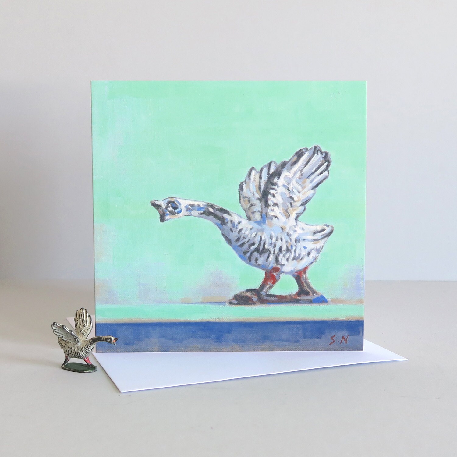 Christmas Goose Card, Goose Card, Farm Goose, Christmas Birds ...