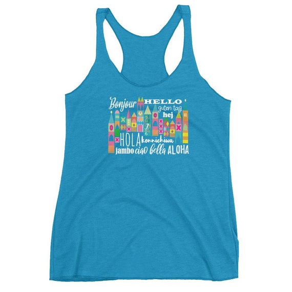 Small World Hello Tank Top Disney Small World Many Languages | Etsy