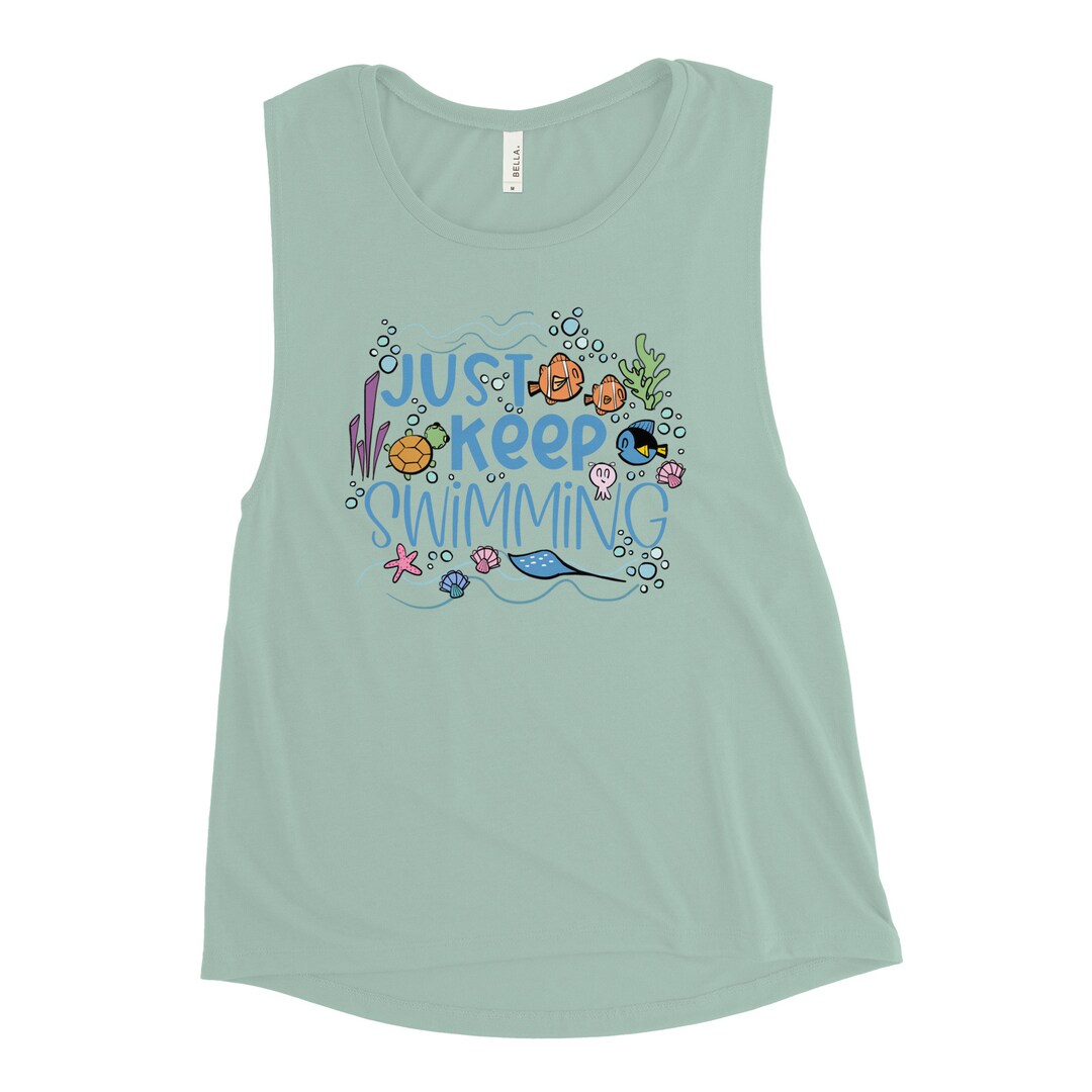 Finding Nemo Muscle Tank Top Disney Shirt Just Keep Swimming Ocean ...