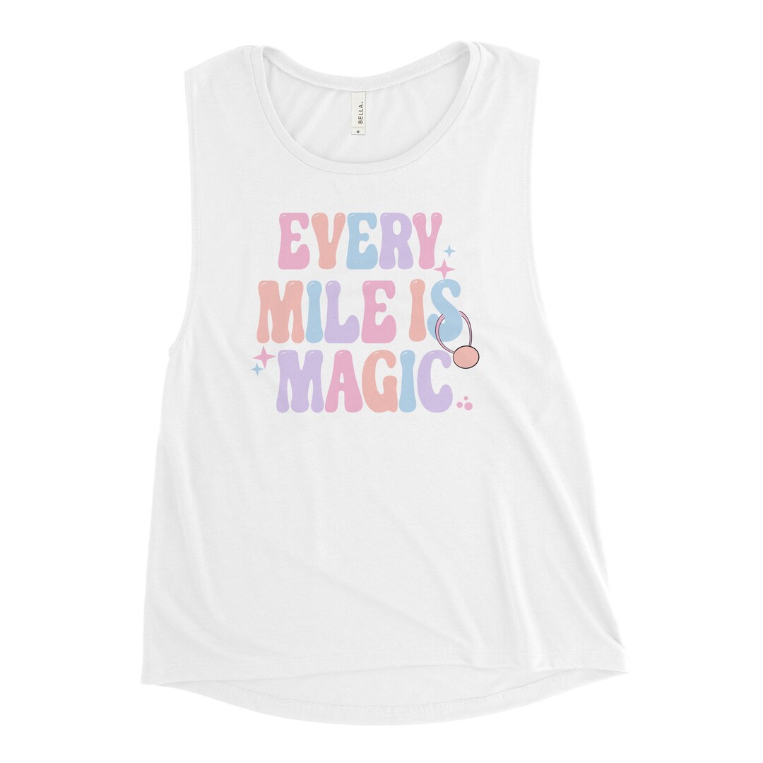 Rundisney Muscle Tank Top Every Mile is Magic Pastels Disney Ladies ...