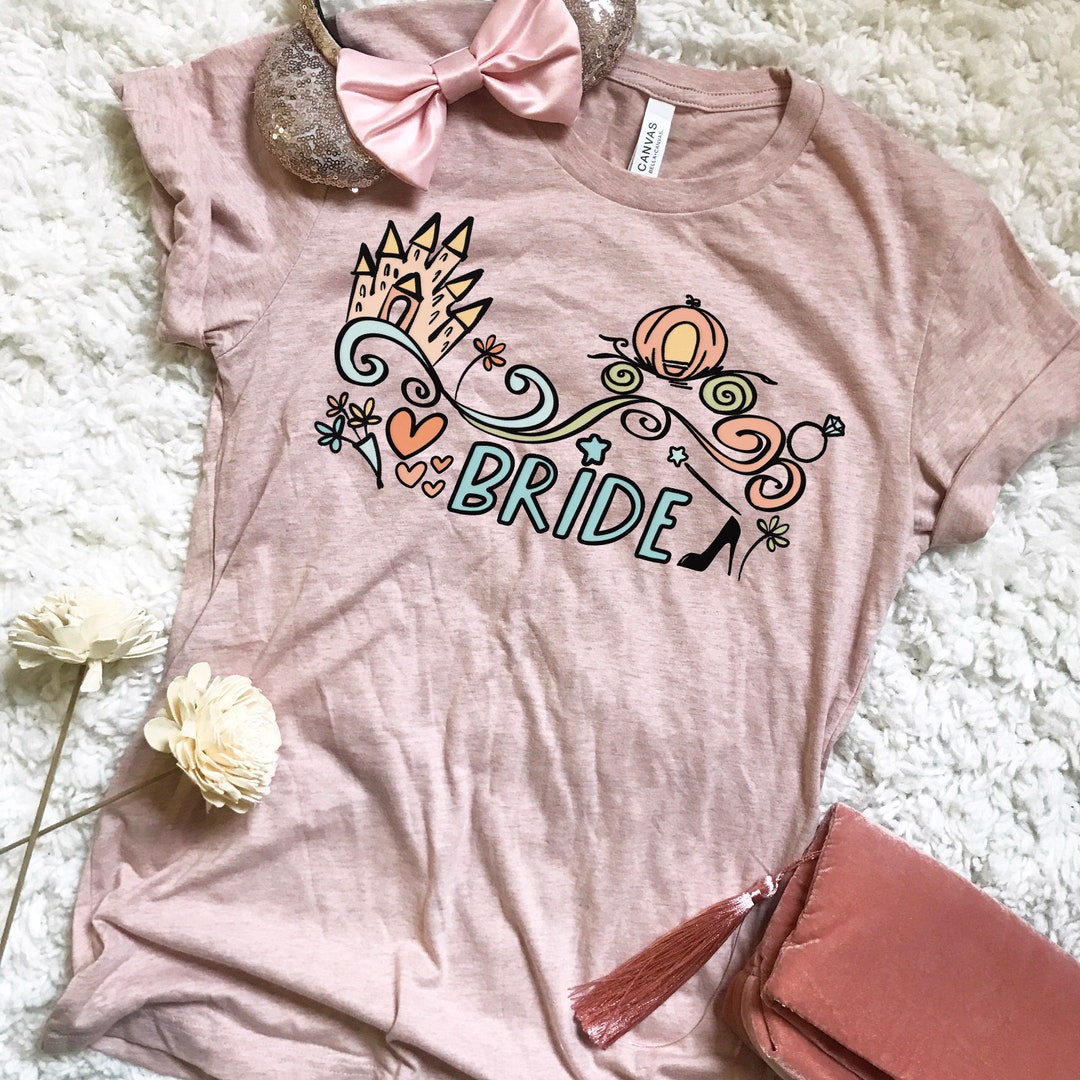 Disney Wedding Bride T-shirt Cinderella Castle and Carriage Disney ...