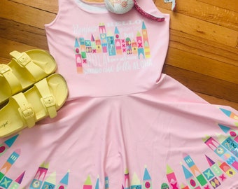 Small World Disney Dress Walt Disney World Disneyland Pink - Etsy