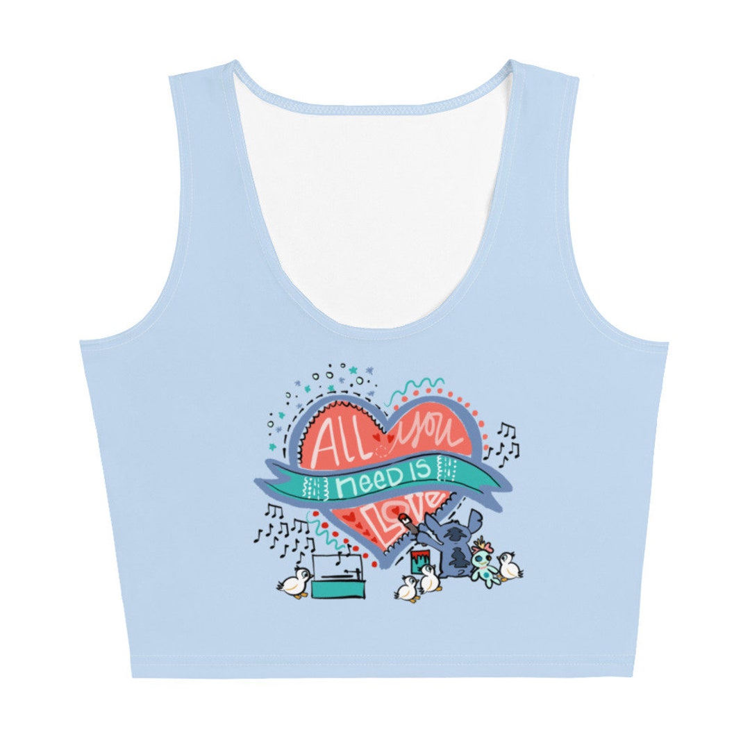 Disney Love Stitch Crop Top All You Need is Love Lilo and Stitch Women ...