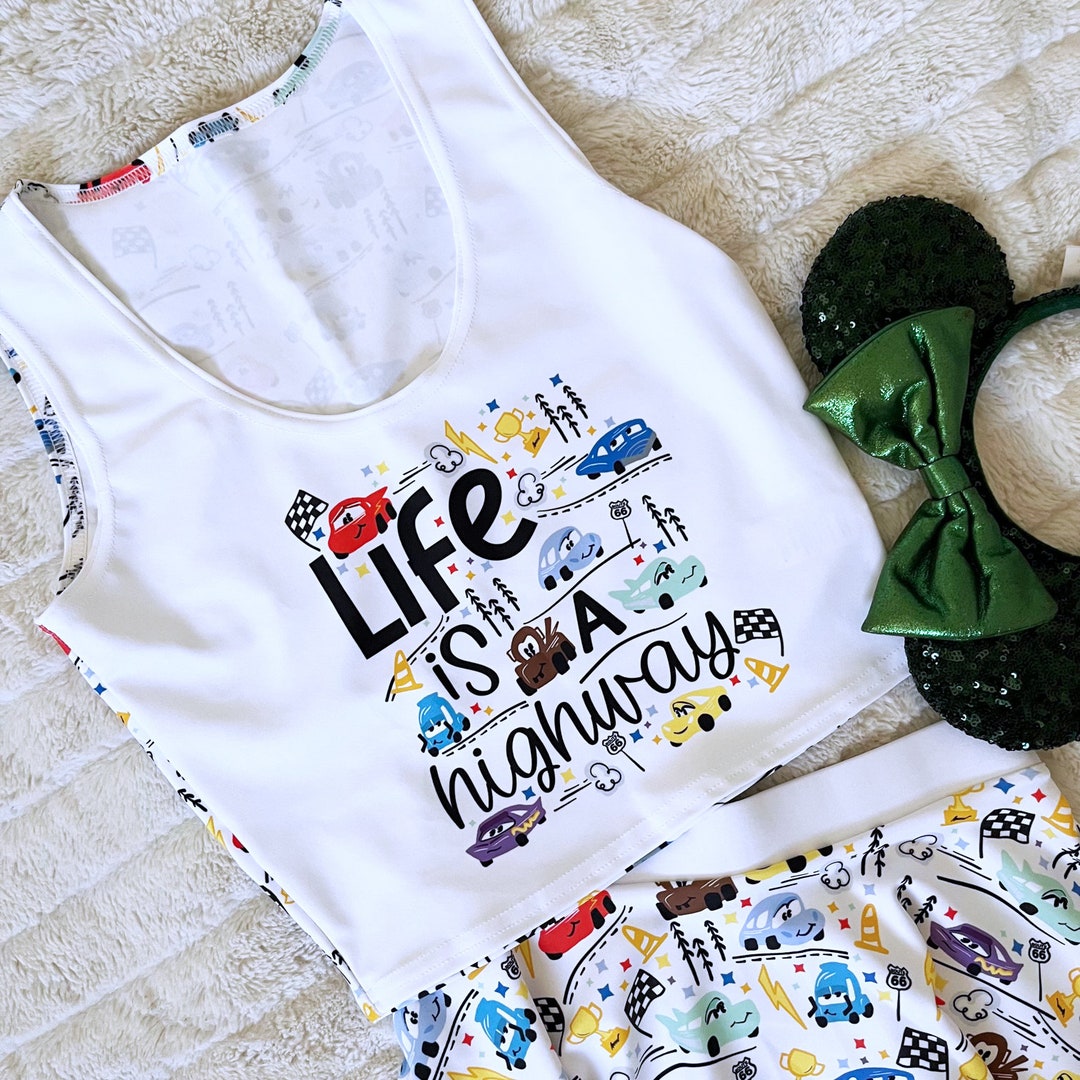 Disney Cars Crop Top Life is a Highway Pixar Shirt Disney Shirt Cars ...