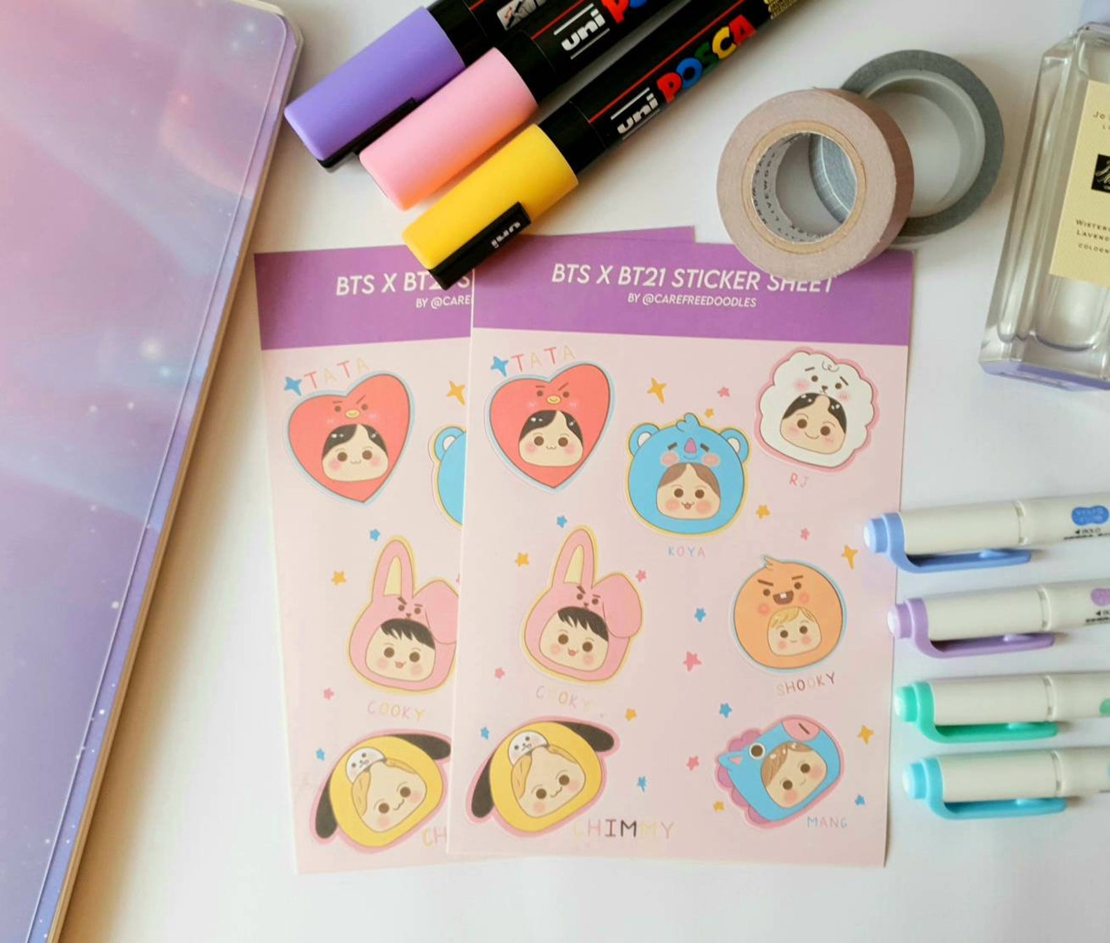 Digital Stickers, BTS Inspired Sticker Sheet , Kawaii Planner Sticker ...