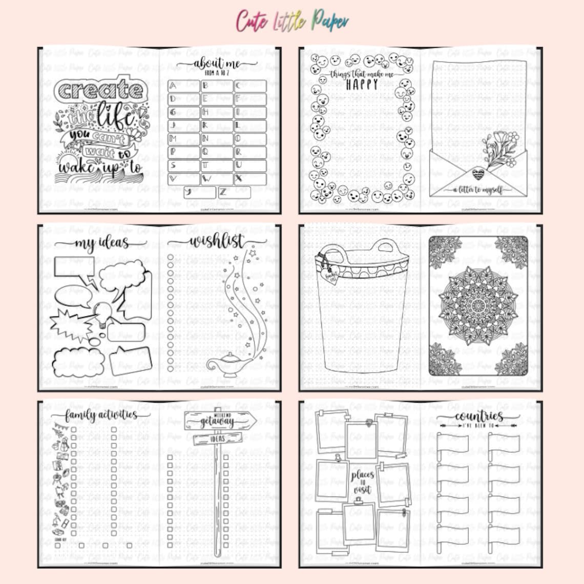 Ultimate Bullet Journal Template Pages. 130 Undated Printable - Etsy