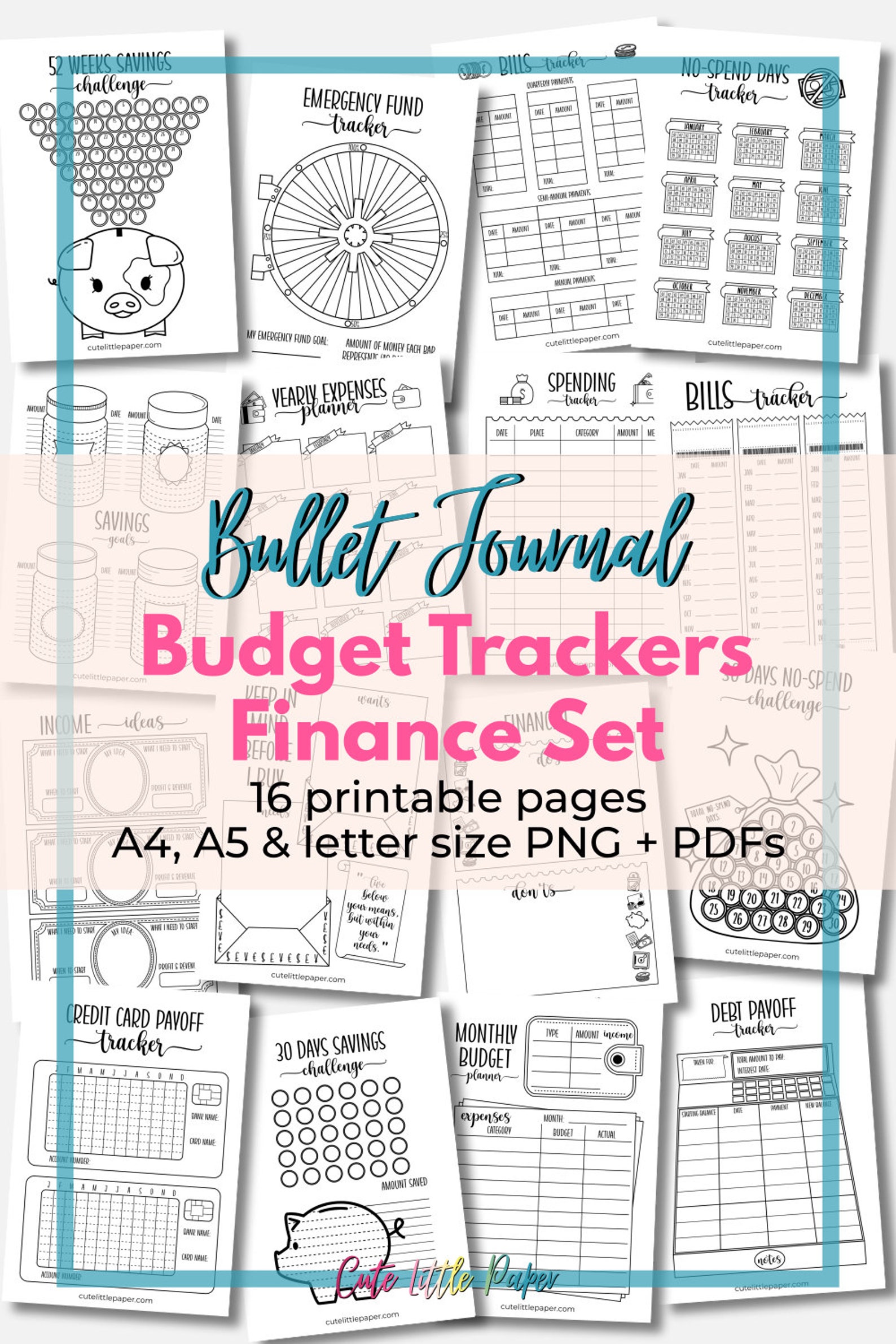 Bullet Journal Budget Tracker & Finance Templates. 16 - Etsy