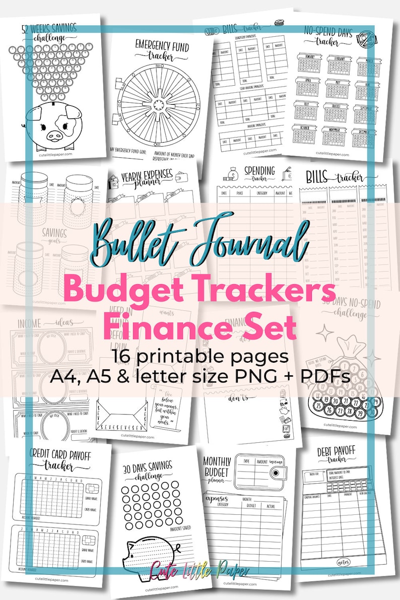 Bullet Journal Budget Tracker & Finance Templates. 16 - Etsy