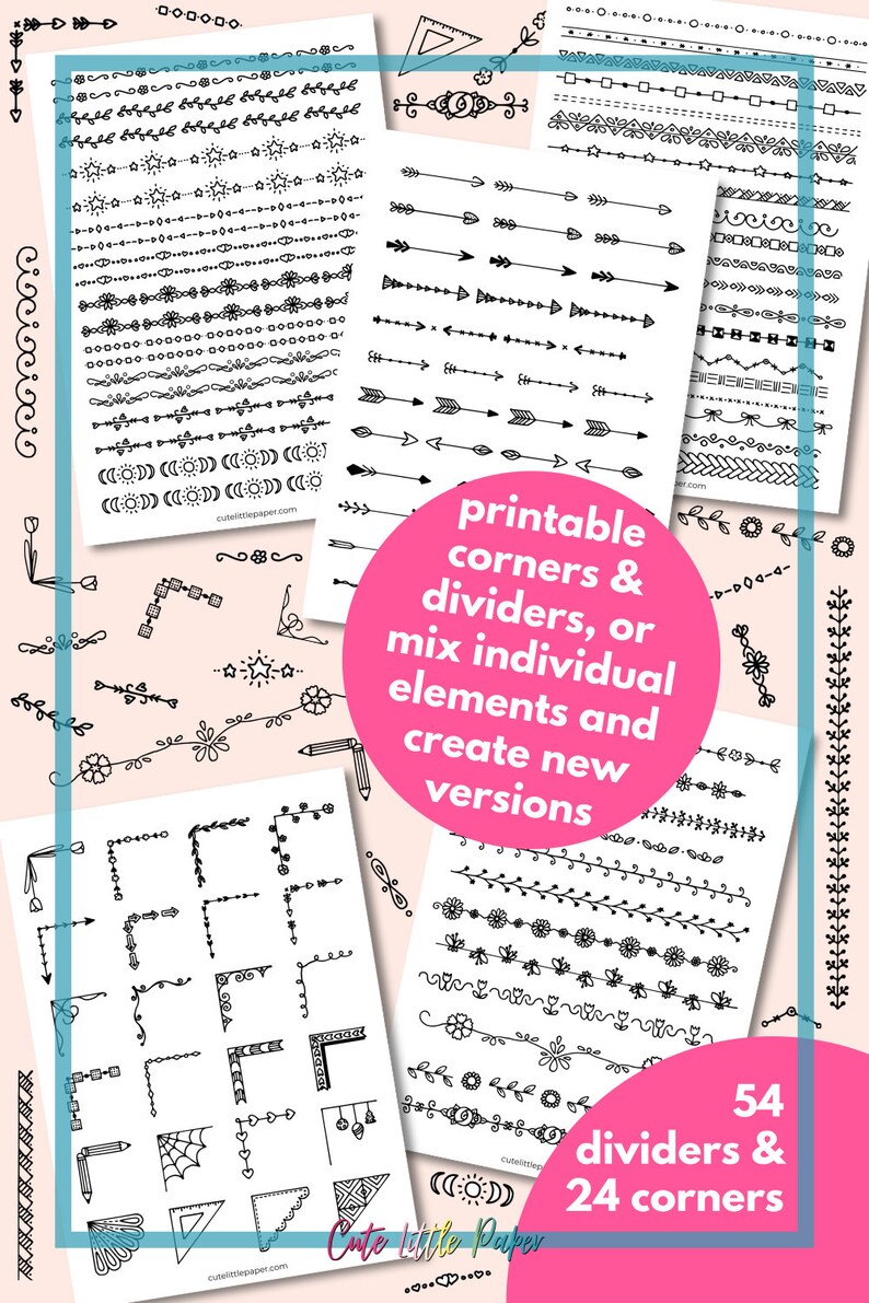 Bullet Journal Banners Headers Ribbons Dividers & Boxes - Etsy