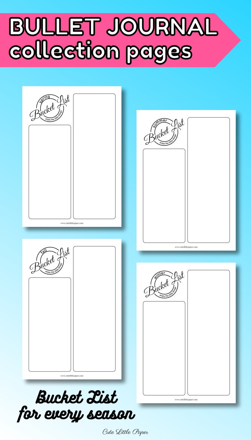 Bullet Journal Pages. Printable Bullet Journal Spreads | Etsy