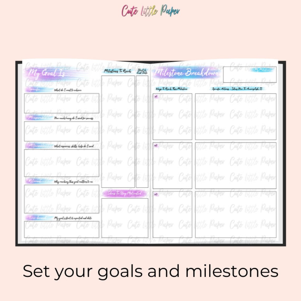 Goal Planner Printable Template Fully Editable Monthly Goal Planner - Etsy