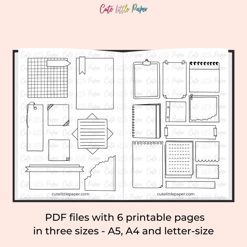 Doodle Notes Stickers. Printable & Digital Planner and Bujo Stickers ...