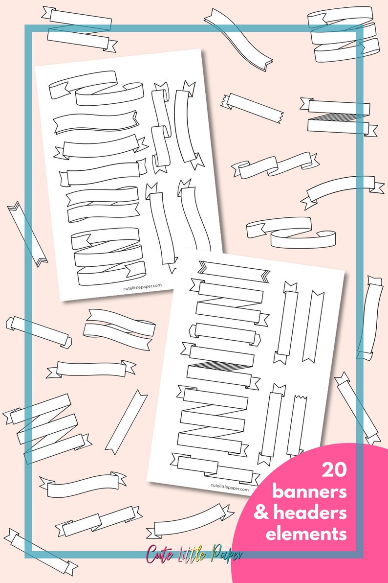 Bullet Journal Banners Headers Ribbons Dividers & Boxes - Etsy