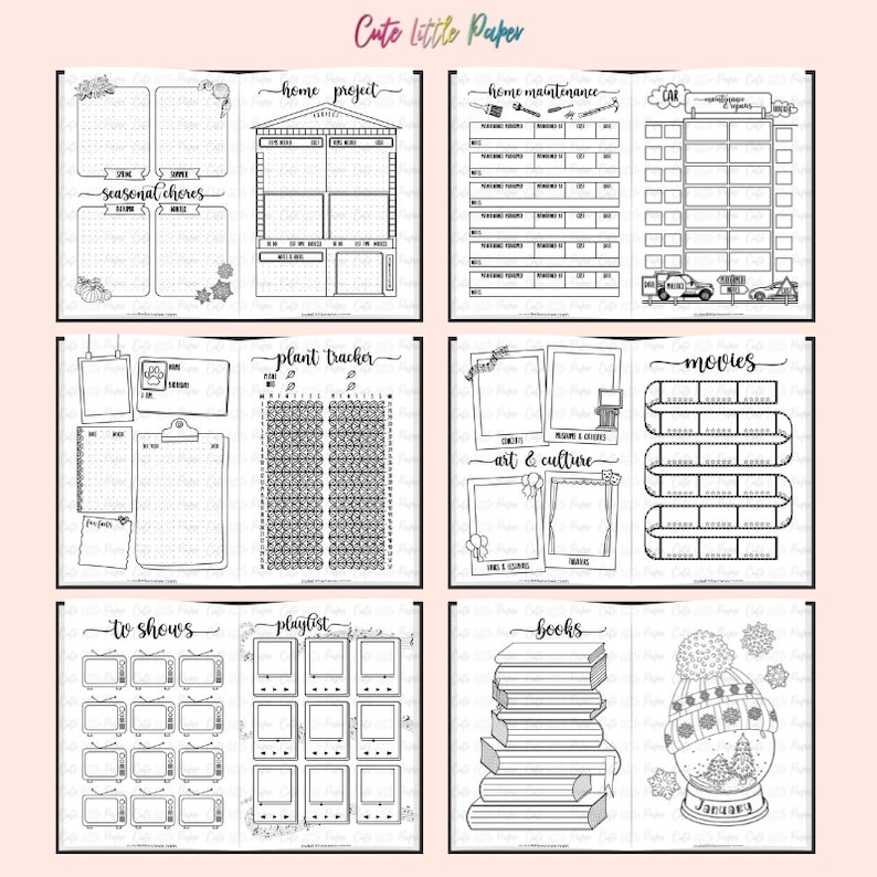 Ultimate Bullet Journal Template Pages. 130 Undated Printable - Etsy