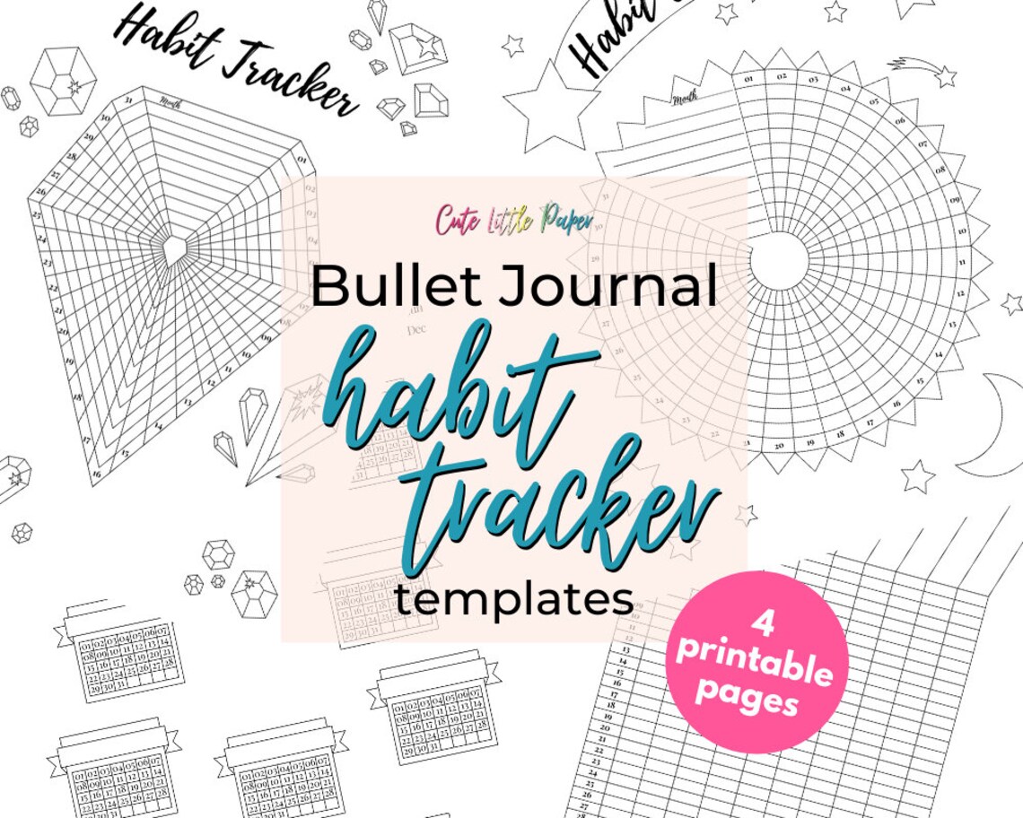 Habit Tracker Template Set Monthly 31 Day Routine Log - Etsy