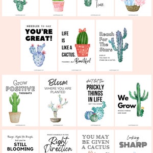 15 Cactus Inspirational Quotes Printable Planner Divider Pages ...