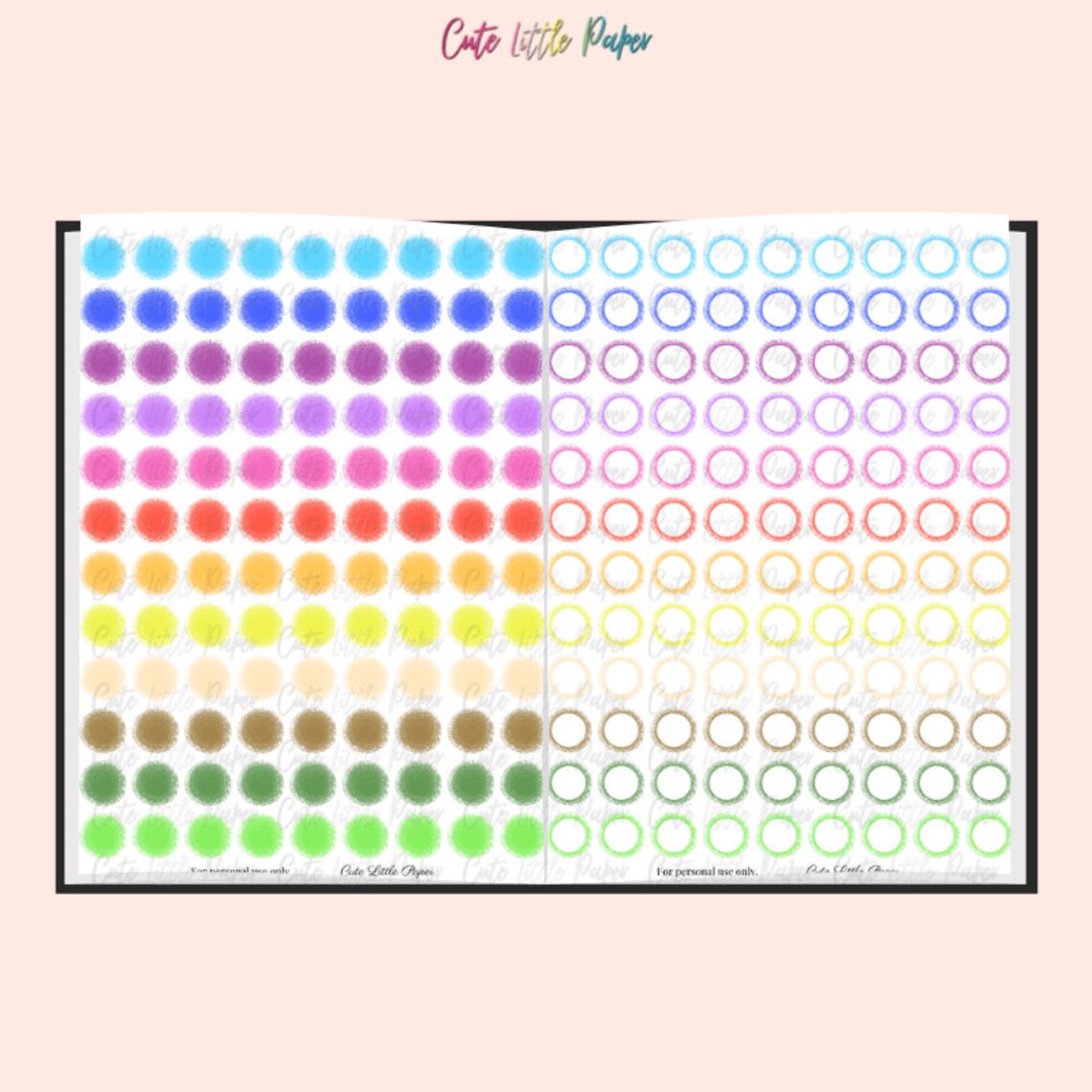Color Coding Pastel Stickers Bundle Printable Functional Mix Stickers ...