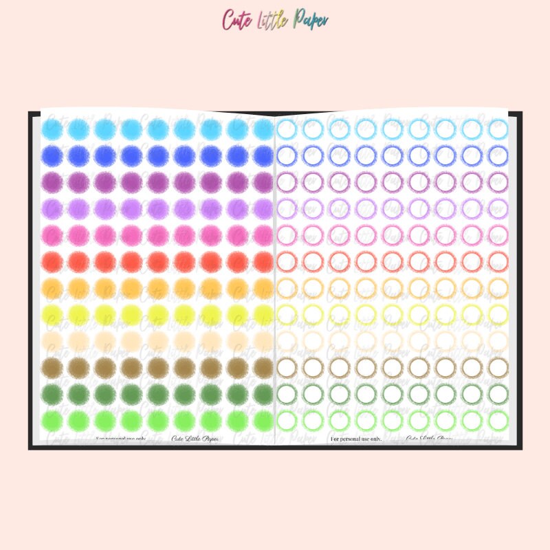 Color Coding Pastel Stickers Bundle Printable Functional Mix Stickers ...