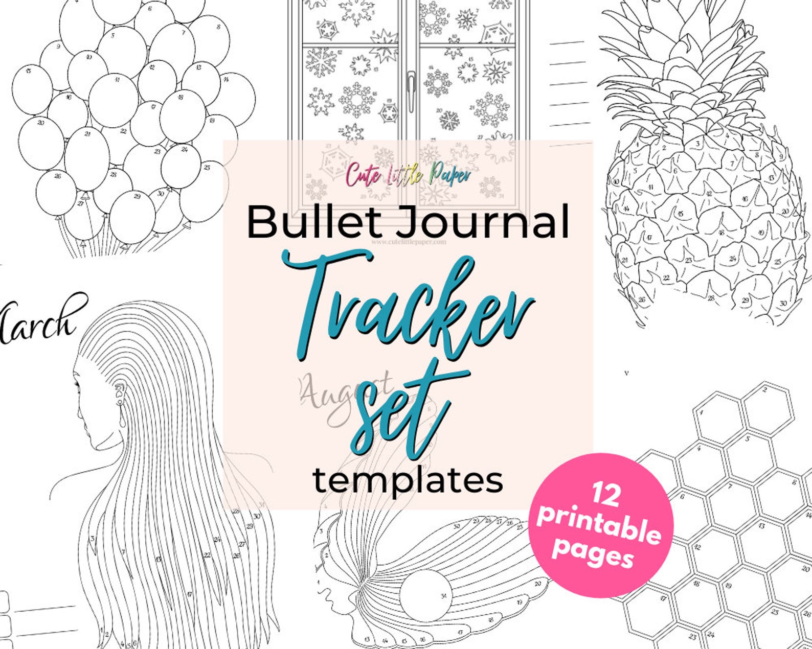 Bullet Journal Trackers Bundle Printable Bujo Inserts Set - Etsy