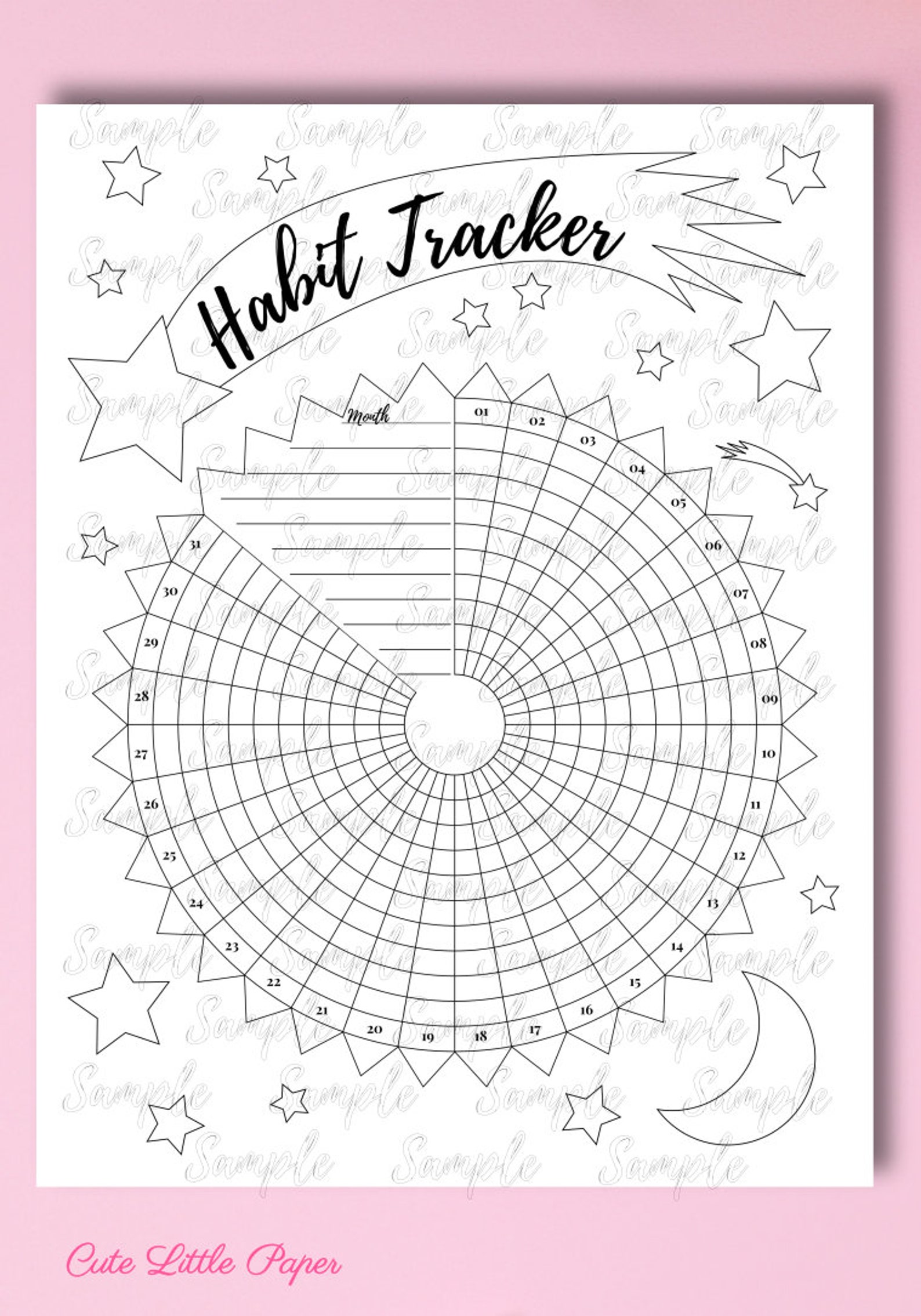 Habit Tracker Template Set Monthly 31 Day Routine Log | Etsy