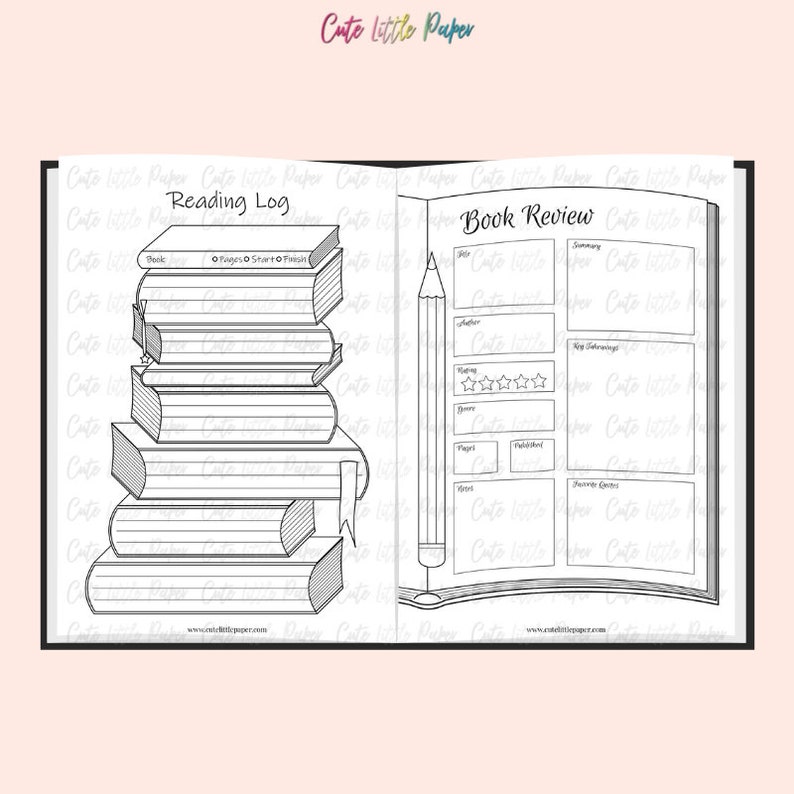 Bullet Journal Book Set - Books to Read, Reading Tracker, Reading Log ...
