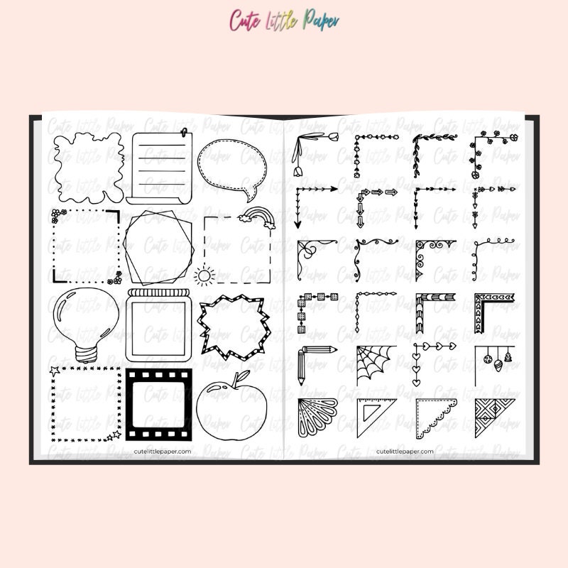 Bullet Journal Banners Headers Ribbons Dividers & Boxes - Etsy