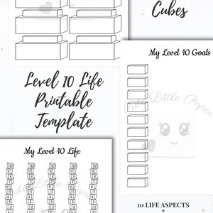 Level 10 Life Printable Bullet Journal Template Set | Etsy