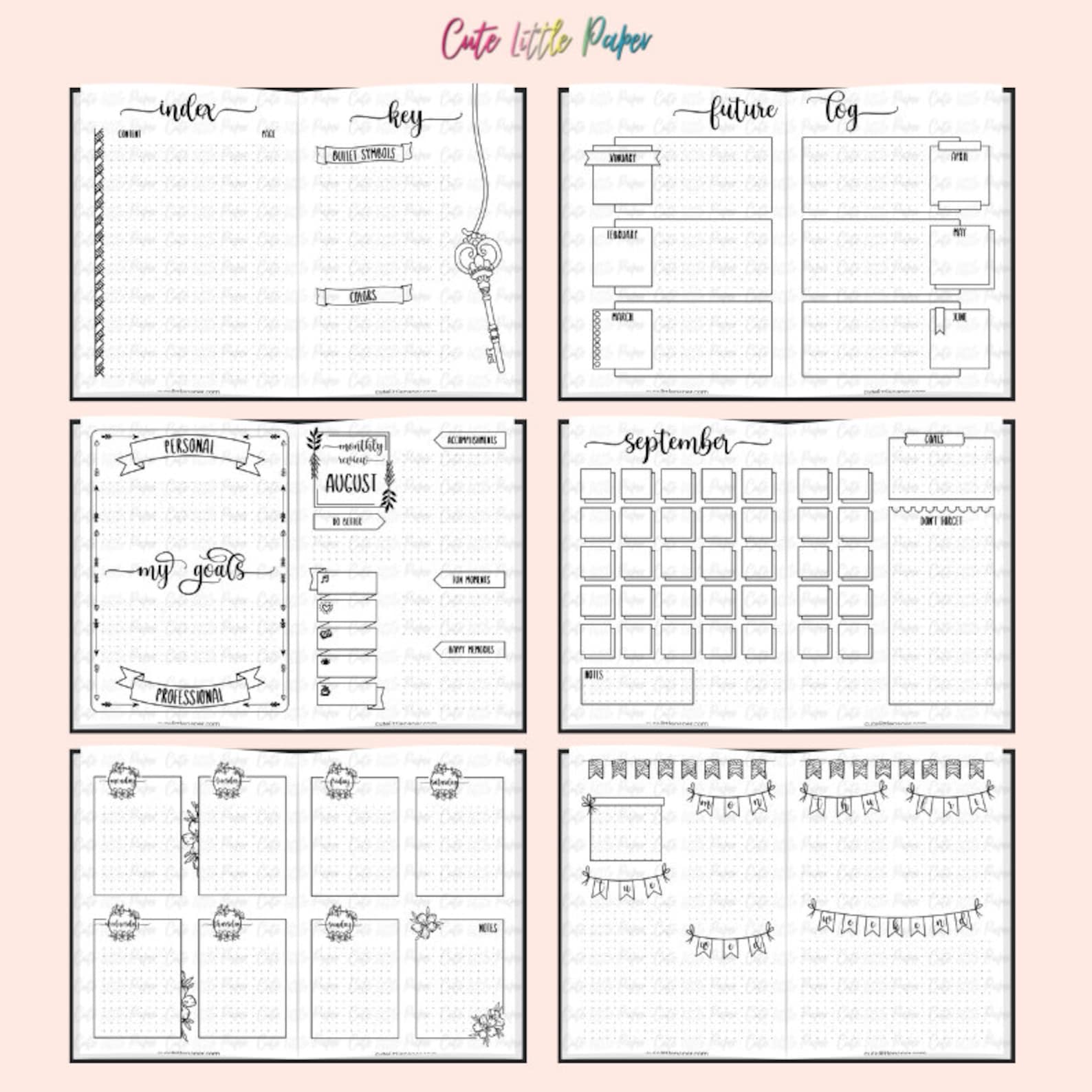 Ultimate Bullet Journal Template Pages. 130 Undated Printable Bujo ...