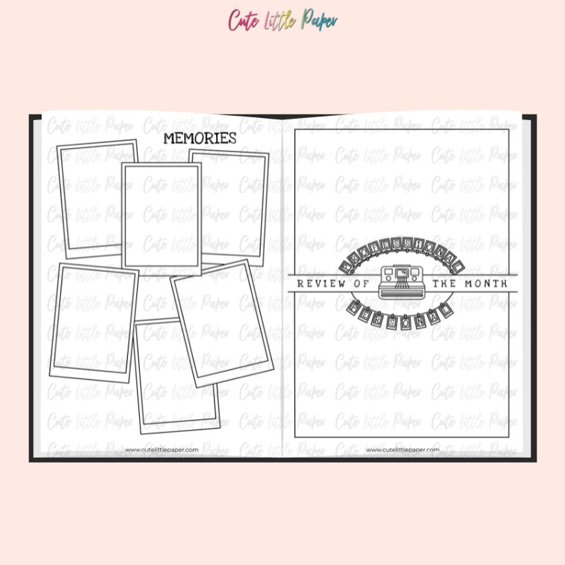 Bullet Journal Polaroid Theme Monthly Set. Printable Bullet - Etsy