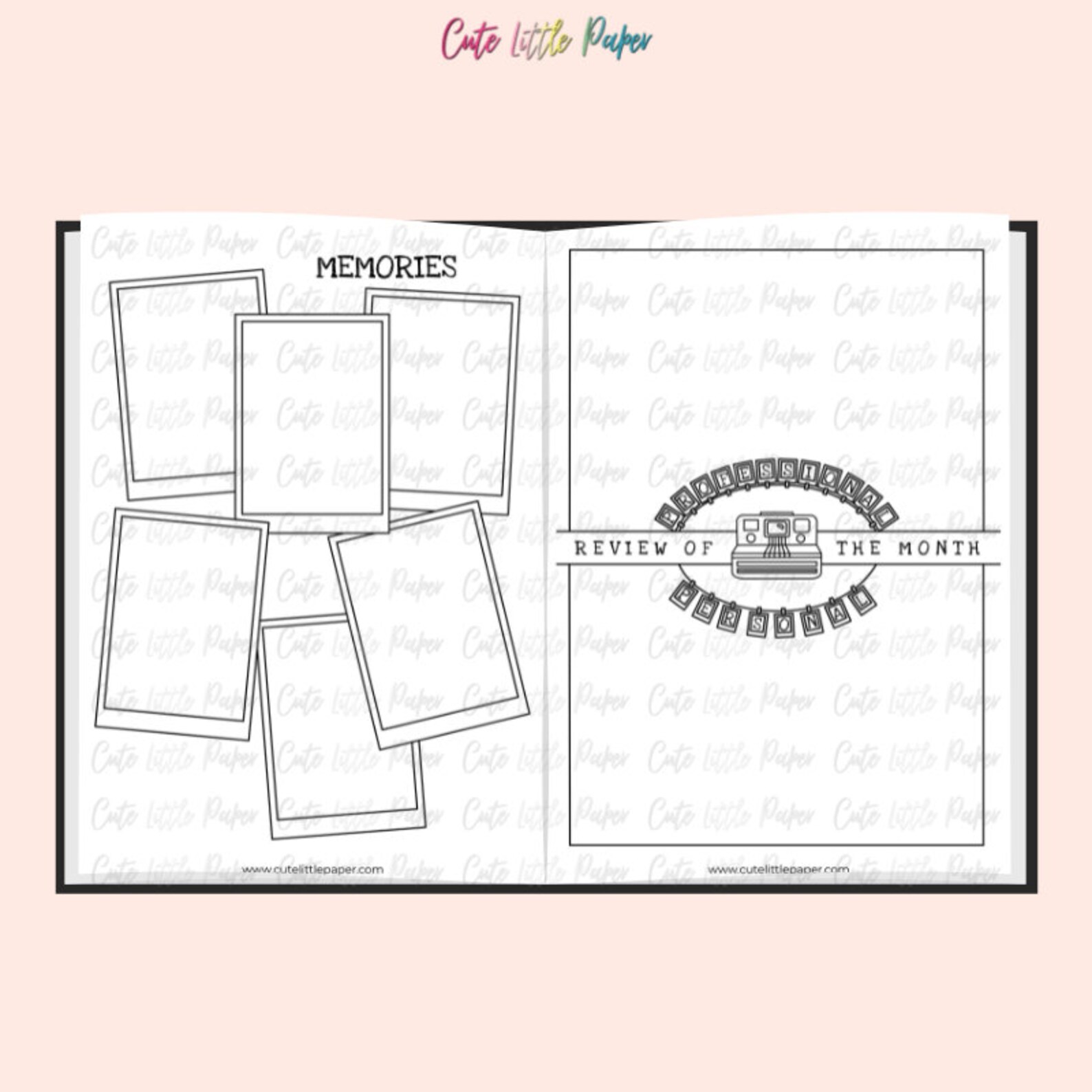 Bullet Journal Polaroid Theme Monthly Set. Printable Bullet - Etsy