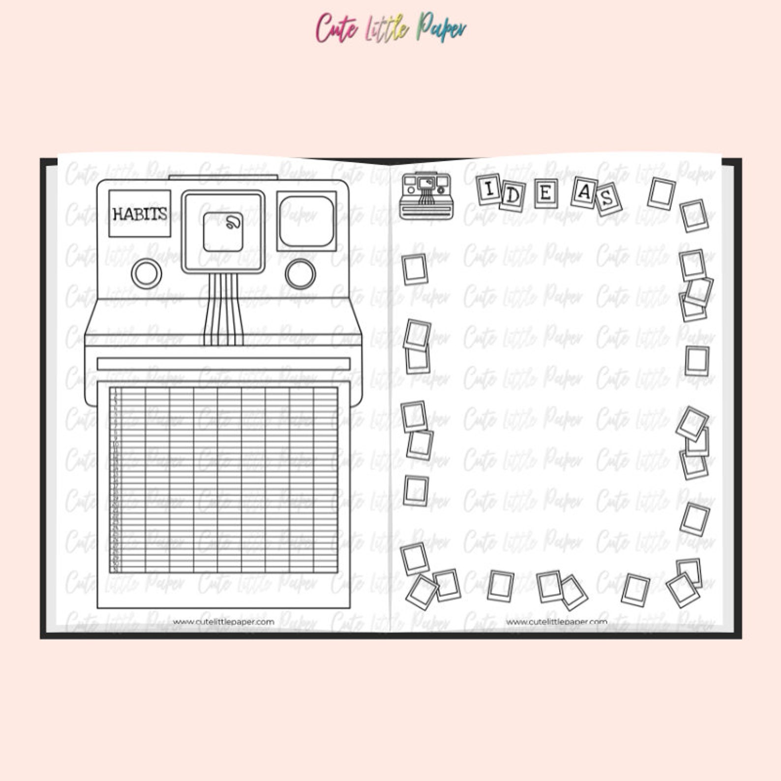 Bullet Journal Polaroid Theme Monthly Set. Printable Bullet - Etsy