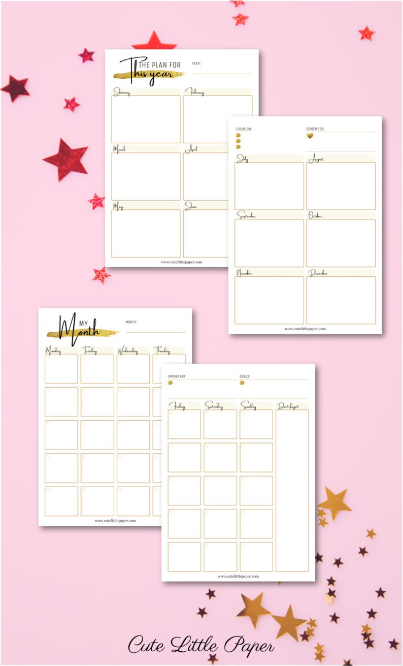 Printable Life Planner. Daily Weekly Monthly Planner Pages | Etsy
