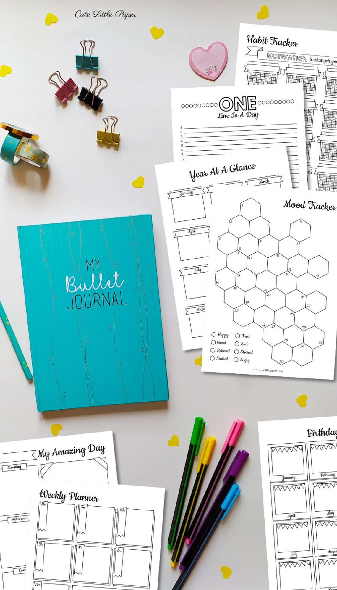Bullet Journal Starter Set bullet journal pages printable | Etsy