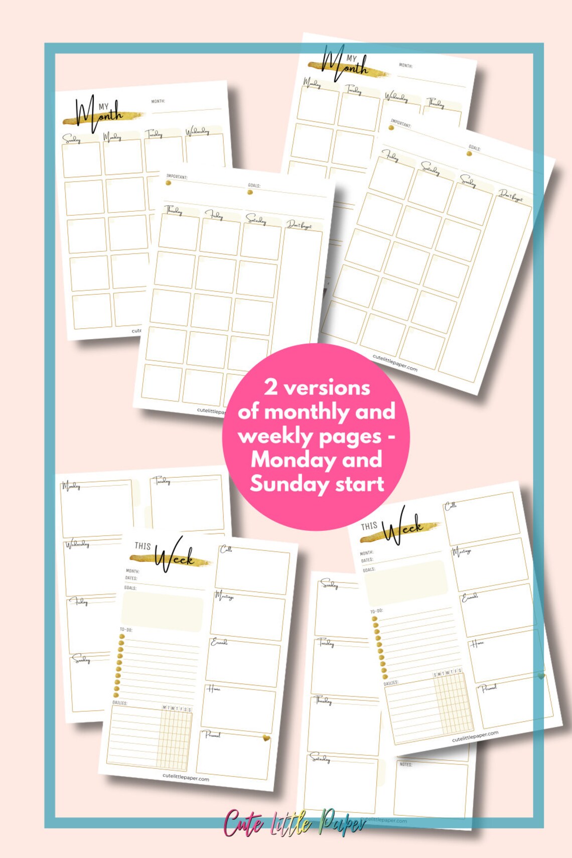 Printable Life Planner. Daily Weekly Monthly Planner Pages - Etsy