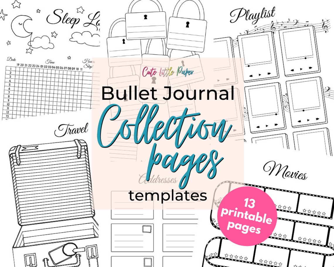 Bullet Journal Pages. Printable Bullet Journal Spreads - Etsy