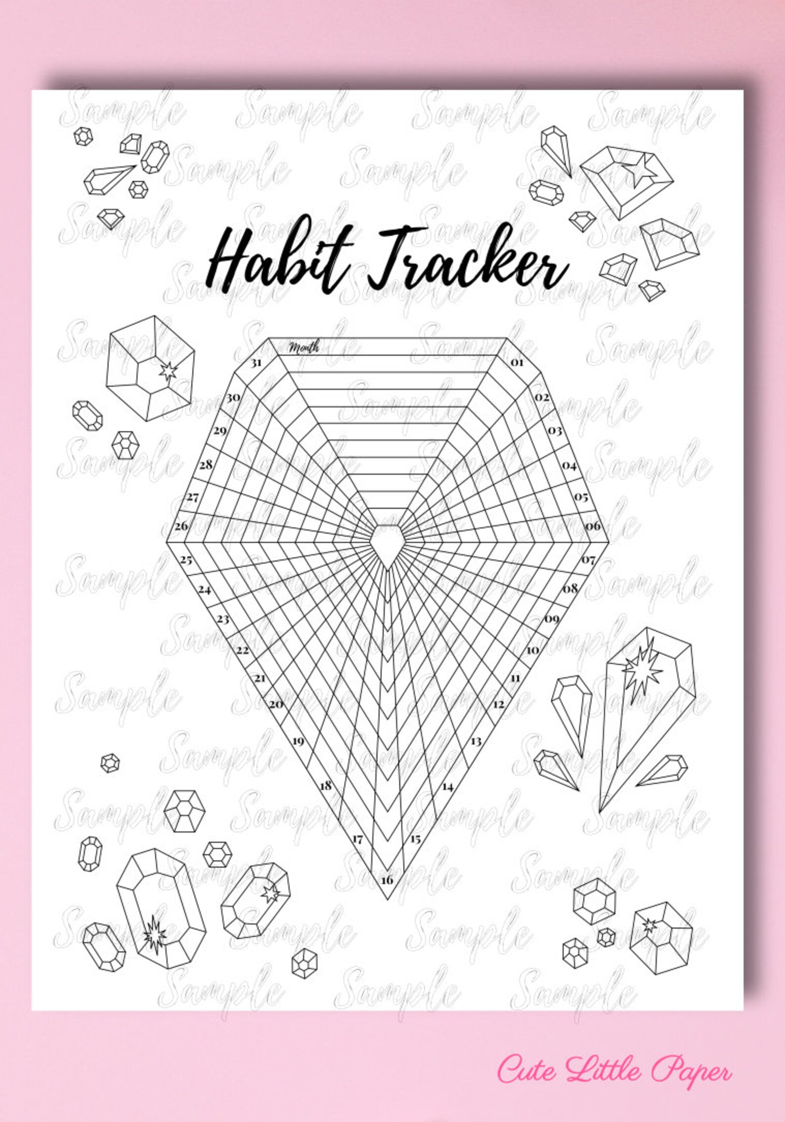 Habit Tracker Template Set Monthly 31 Day Routine Log | Etsy