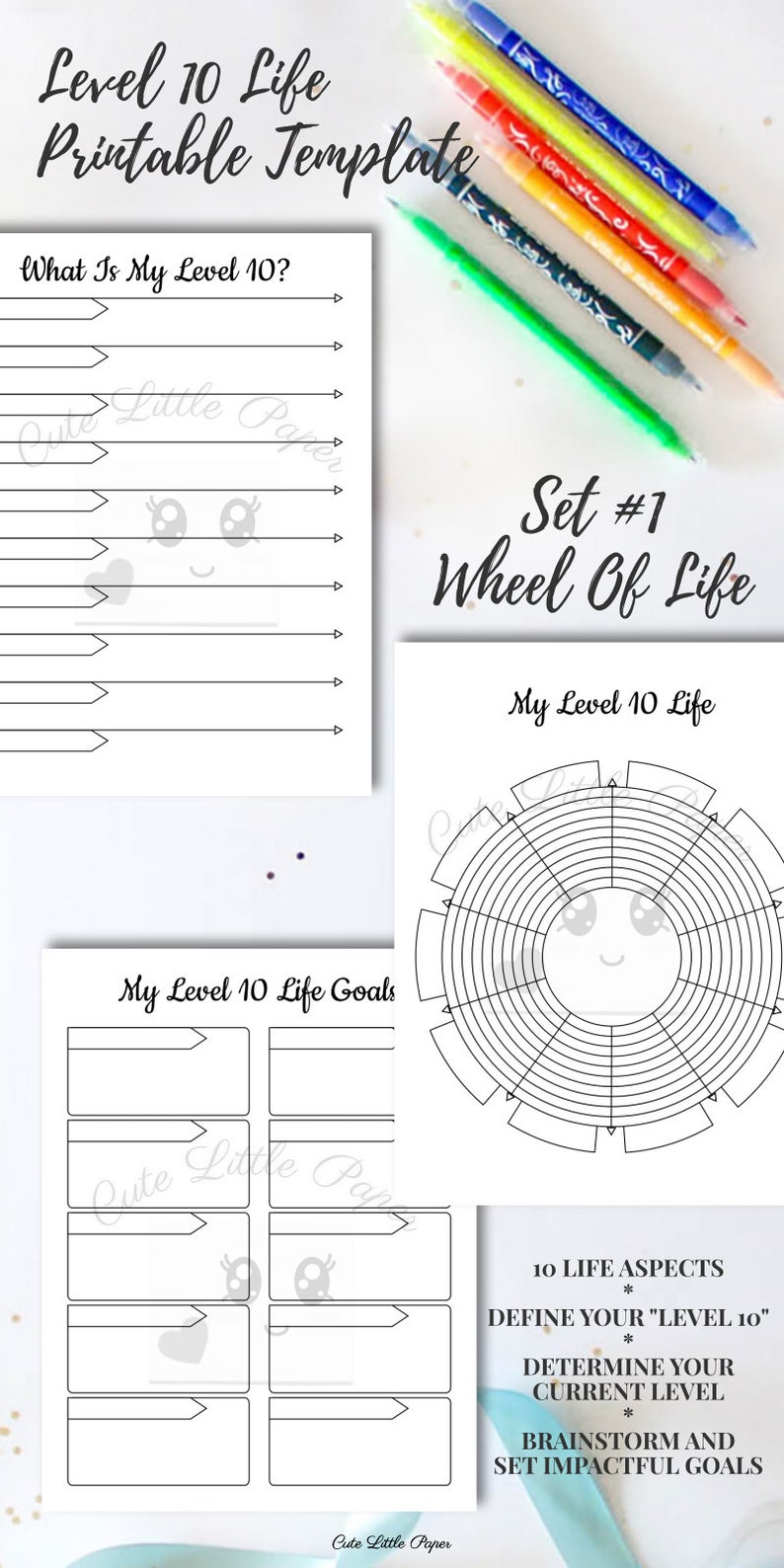 Level 10 Life Printable Bullet Journal Template Set | Etsy
