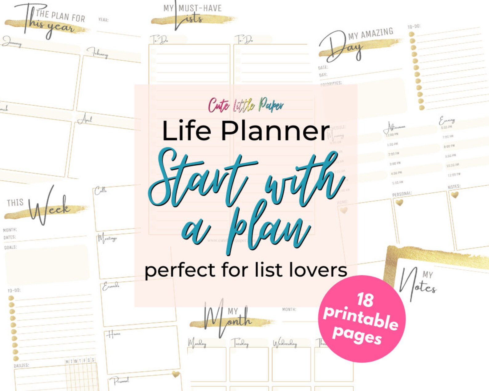 Printable Life Planner. Daily Weekly Monthly Planner Pages - Etsy