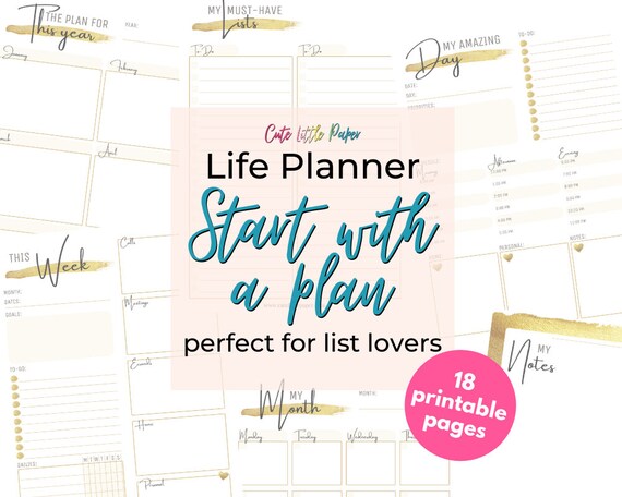 Printable Life Planner. Daily Weekly Monthly Planner Pages - Etsy