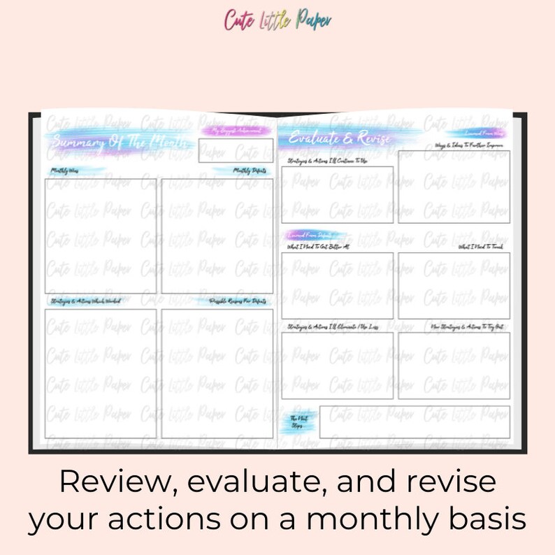 Goal Planner Printable Template Fully Editable Monthly Goal Planner Etsy