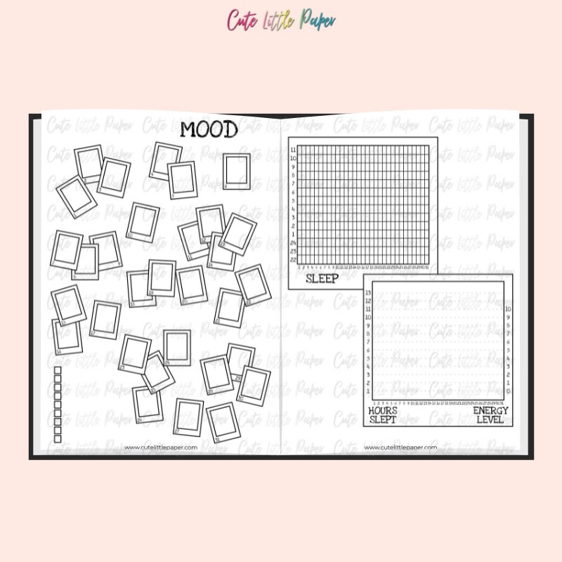 Bullet Journal Polaroid Theme Monthly Set. Printable Bullet - Etsy