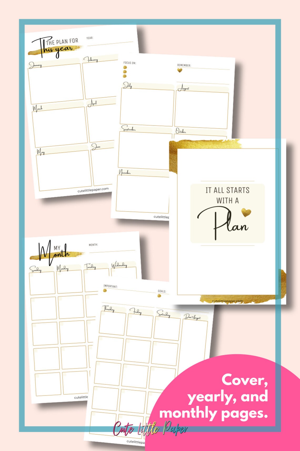 Printable Life Planner. Daily Weekly Monthly Planner Pages - Etsy