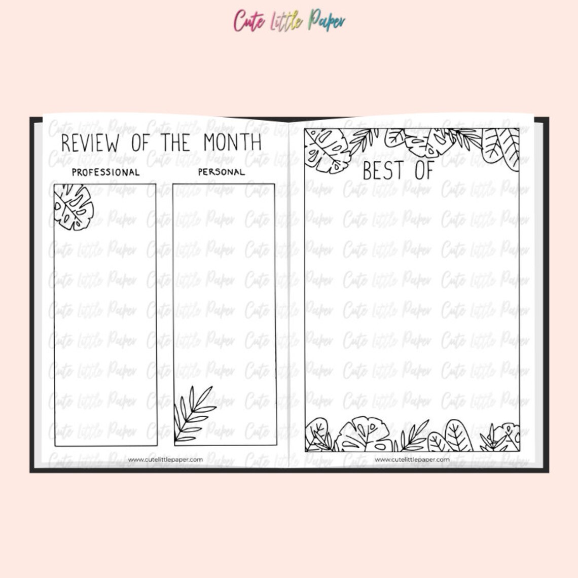 Bullet Journal Tropical Leaves Templates. Printable Bullet - Etsy