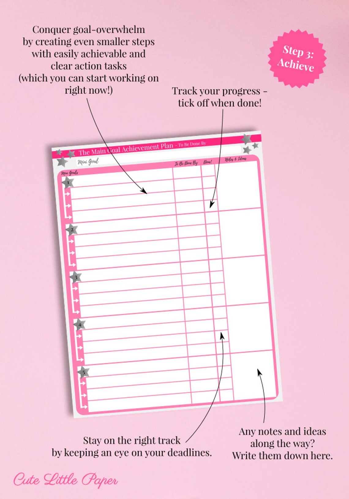 Goal Setting Sheets Printable Template, Editable PDF - Etsy
