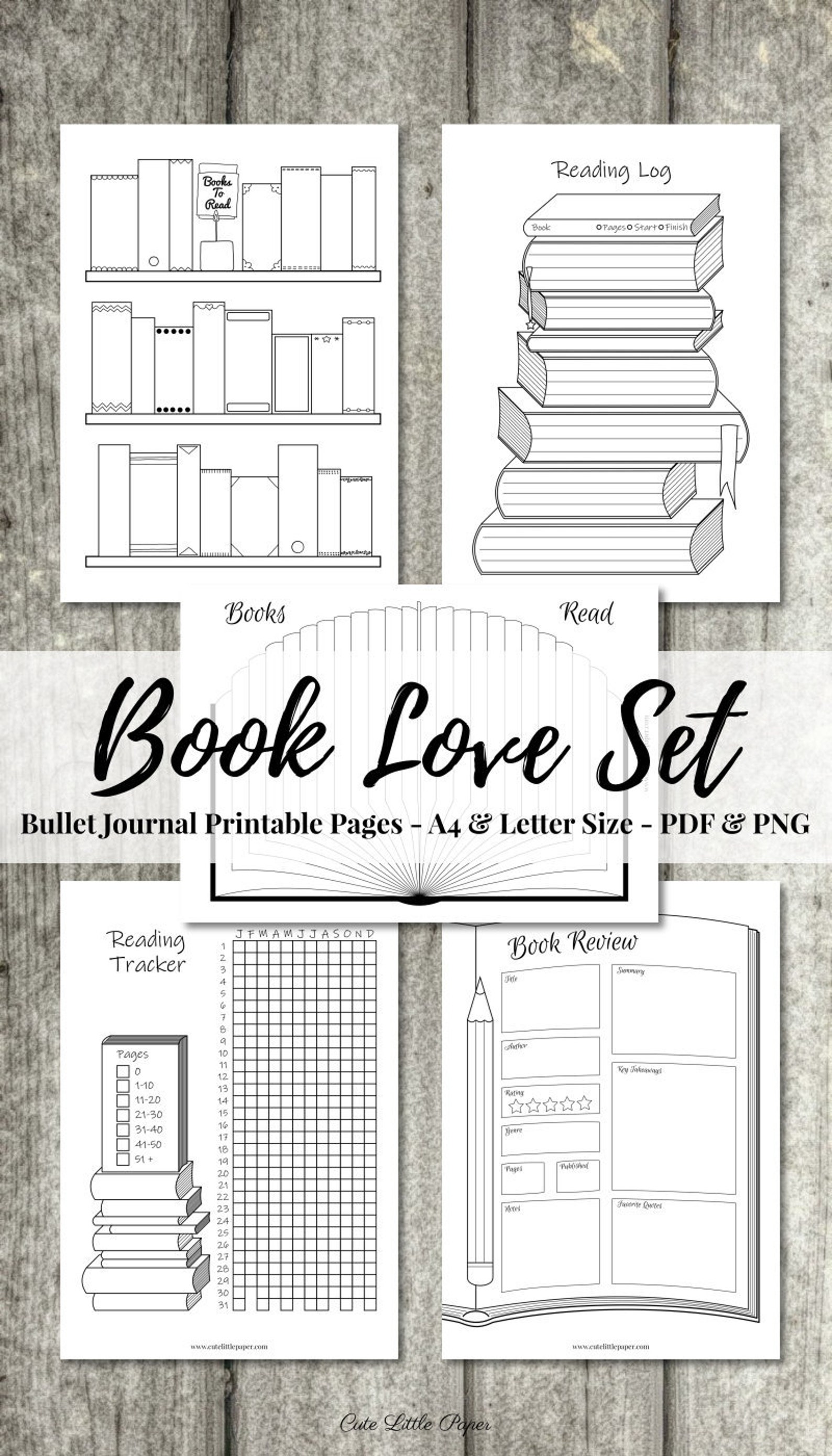 Bullet Journal Book Set Books to Read Reading Tracker - Etsy