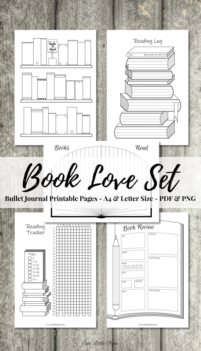 Bullet Journal Book Set - Books to Read, Reading Tracker, Reading Log ...