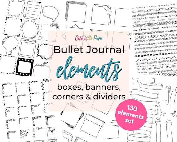 Bullet Journal Banners Headers Ribbons Dividers & Boxes - Etsy